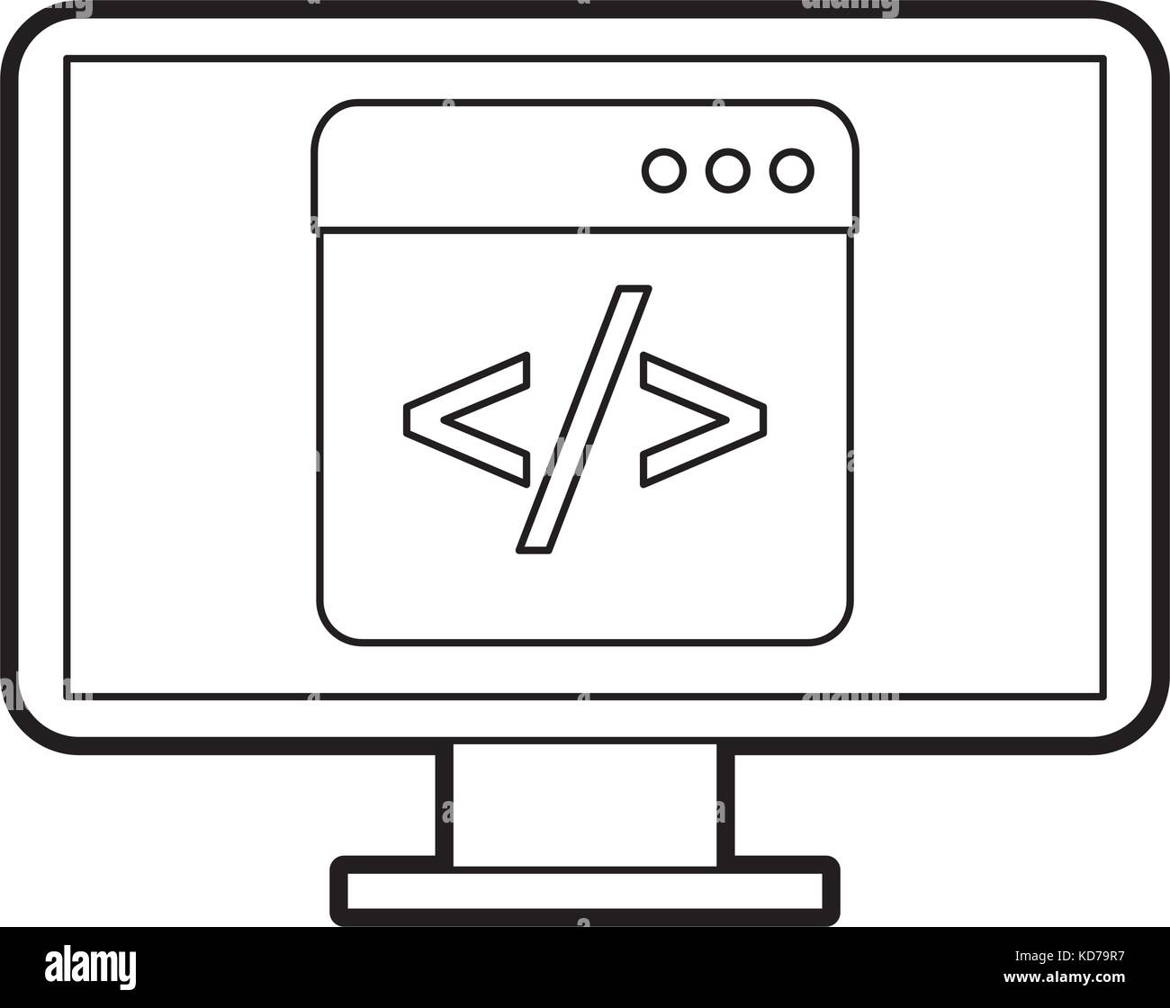 Programming Window With Script Code Html Computer Stock Vector Image And Art Alamy