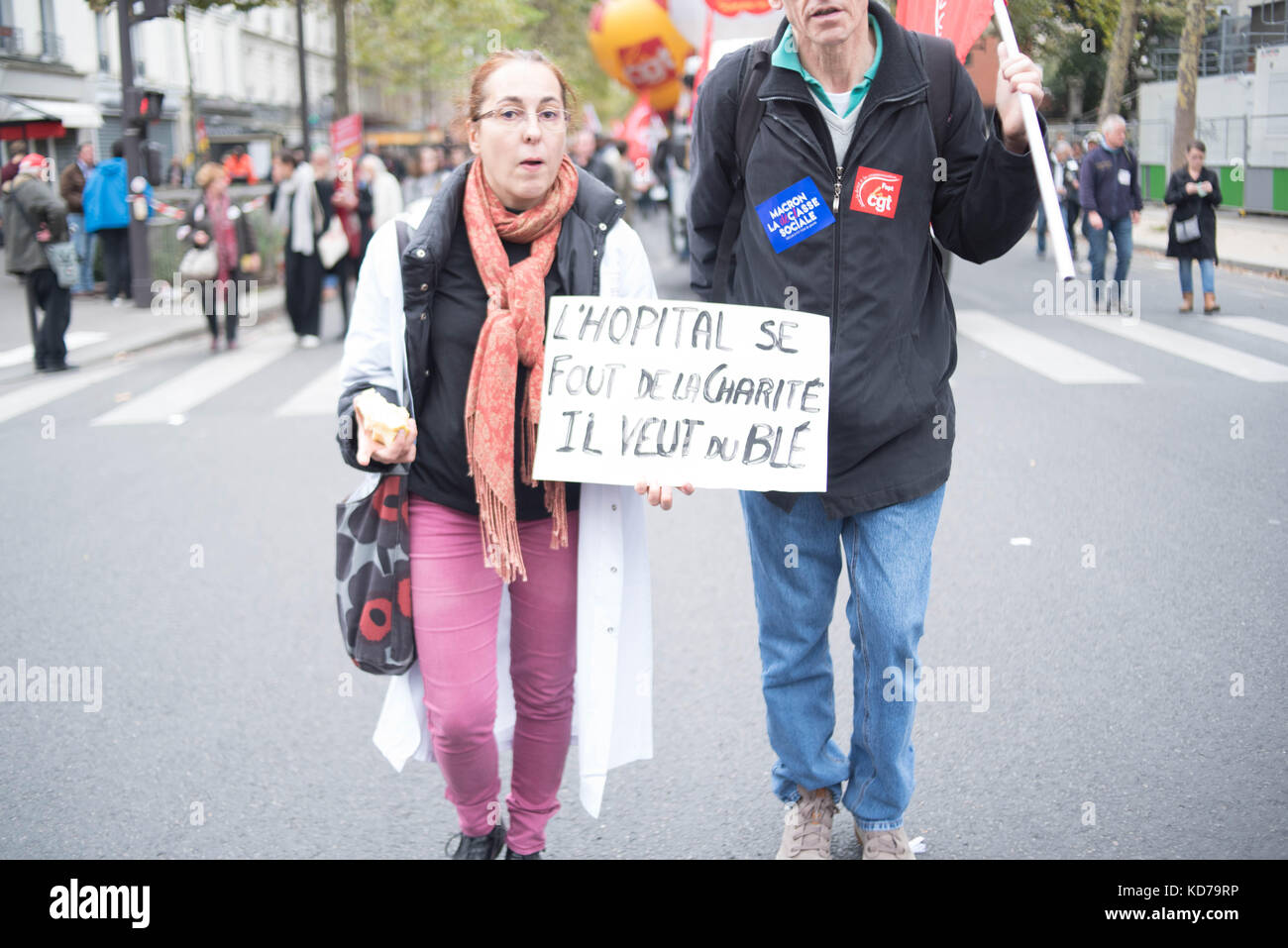 Demonstration in Paris of the civil service, Strike and public ...