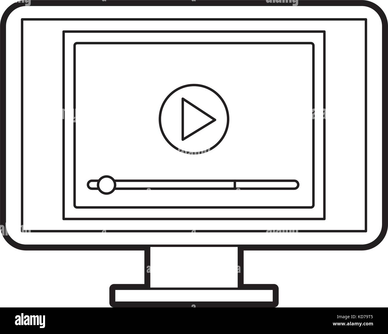 player button on screen computer digital technology Stock Vector Image ...