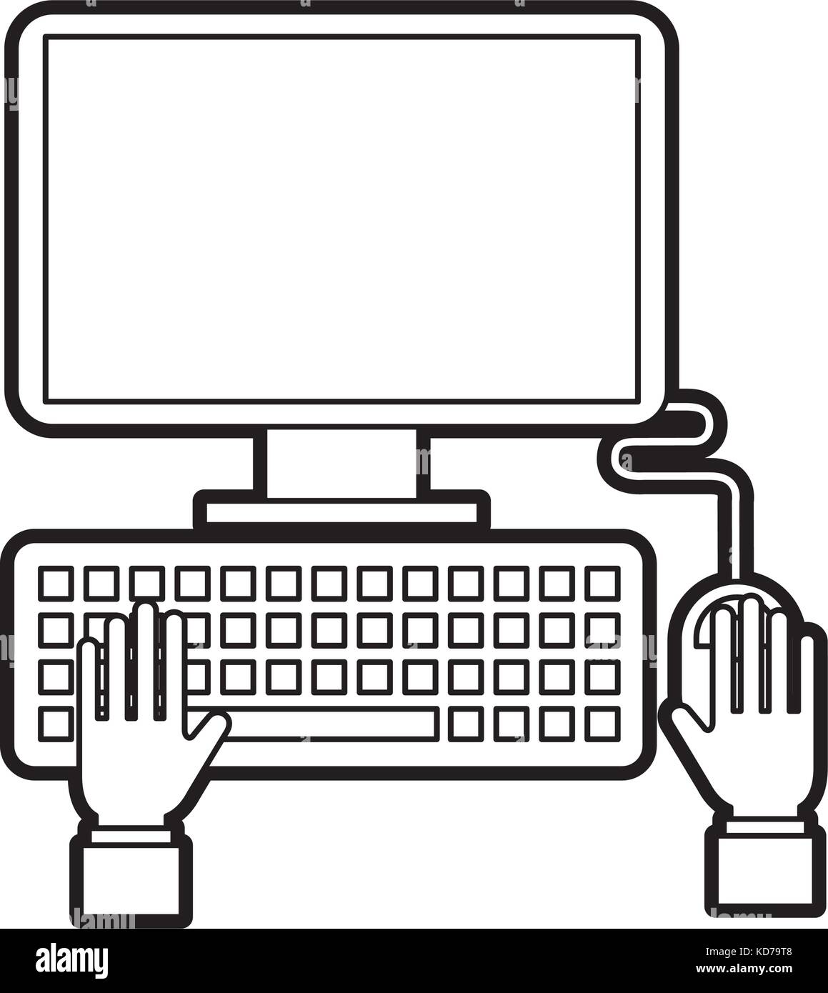 hands programmer typing work keyboard technology Stock Vector Image & Art - Alamy