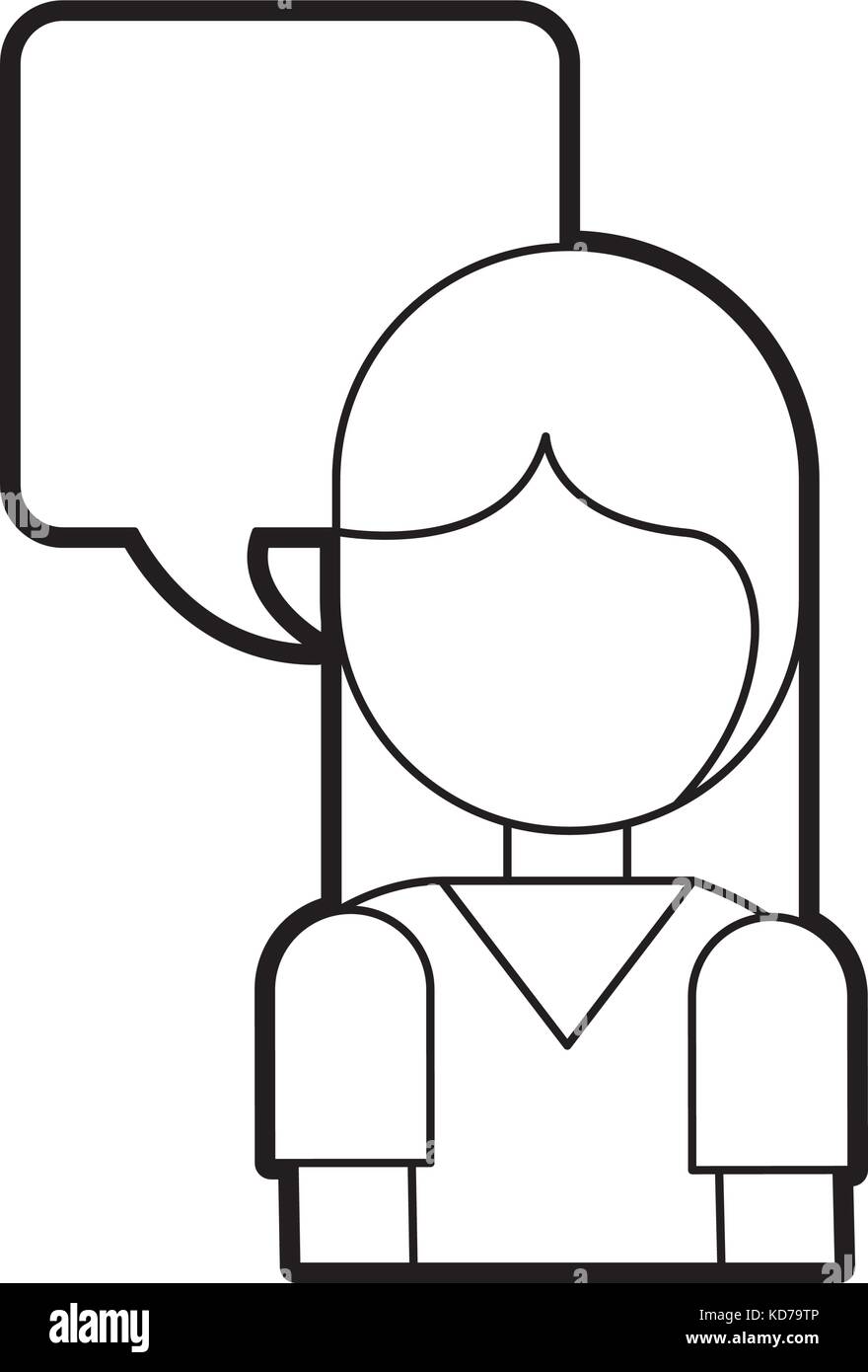 girl with speech bubble dialog conversation talk Stock Vector Image ...
