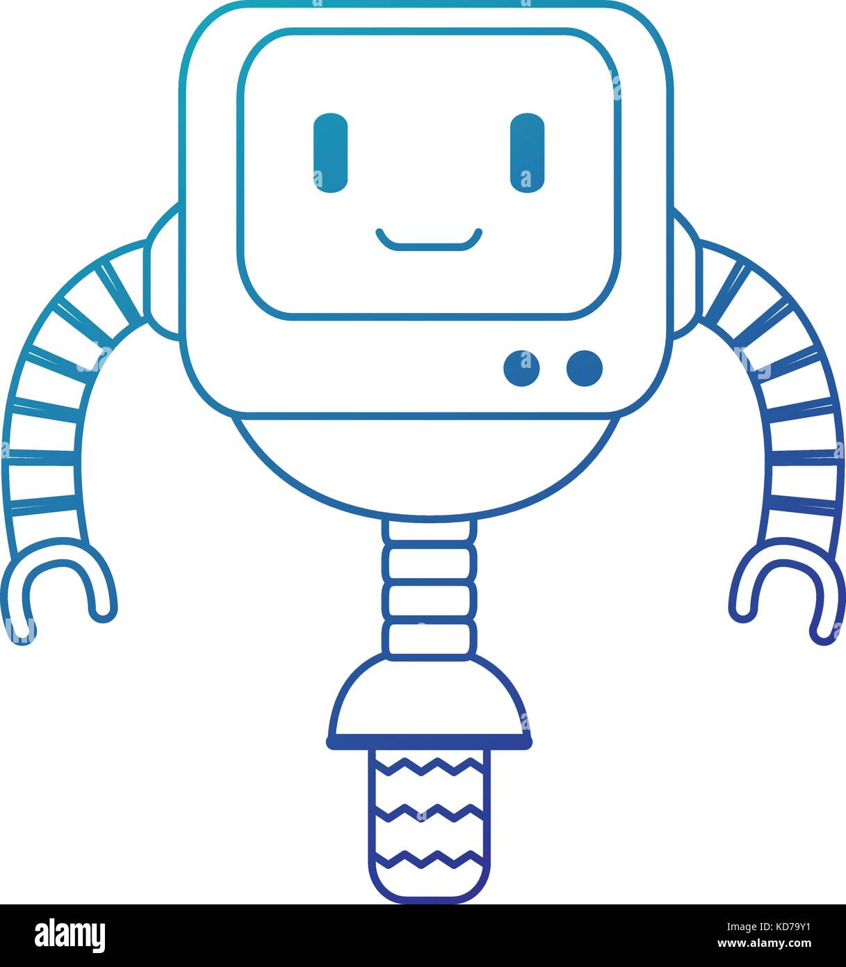electronic robot with wheels vector illustration design Stock Vector ...