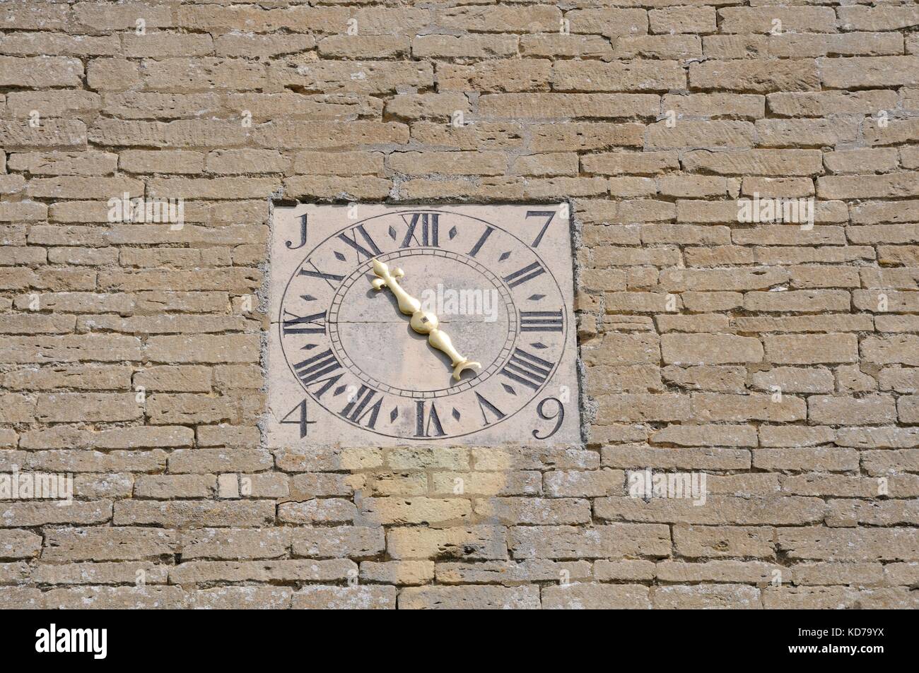 One handed Clock on church tower of St Marys Churchr, Guilden Morden ...