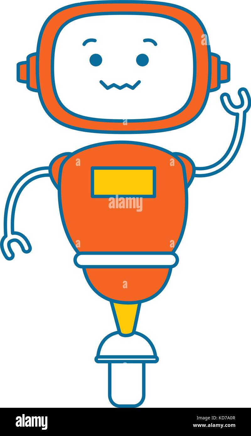 electronic robot with wheels vector illustration design Stock Vector ...