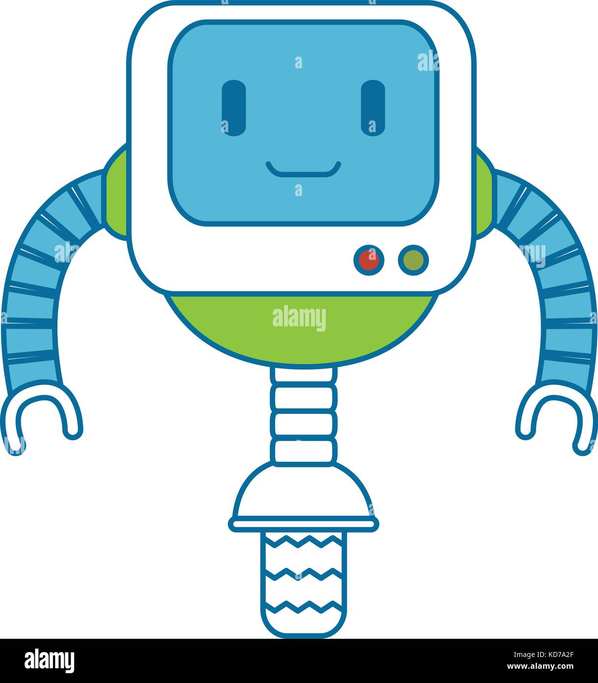 electronic robot with wheels vector illustration design Stock Vector ...