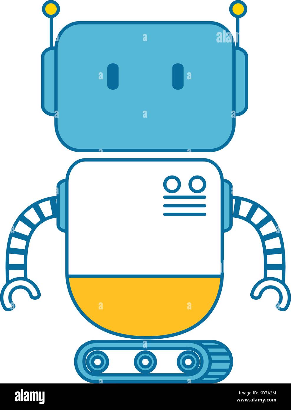 electronic robot with wheels vector illustration design Stock Vector ...