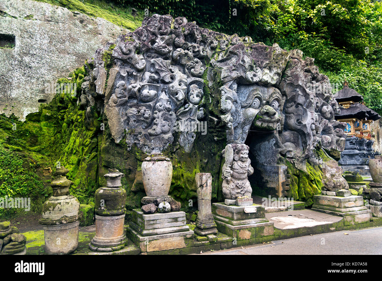 The famous gate of Goa Gajah Temple in Indonesia Bali Stock Photo - Alamy