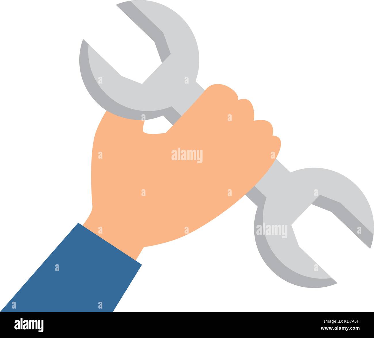 hand with wrench key isolated icon vector illustration design Stock ...