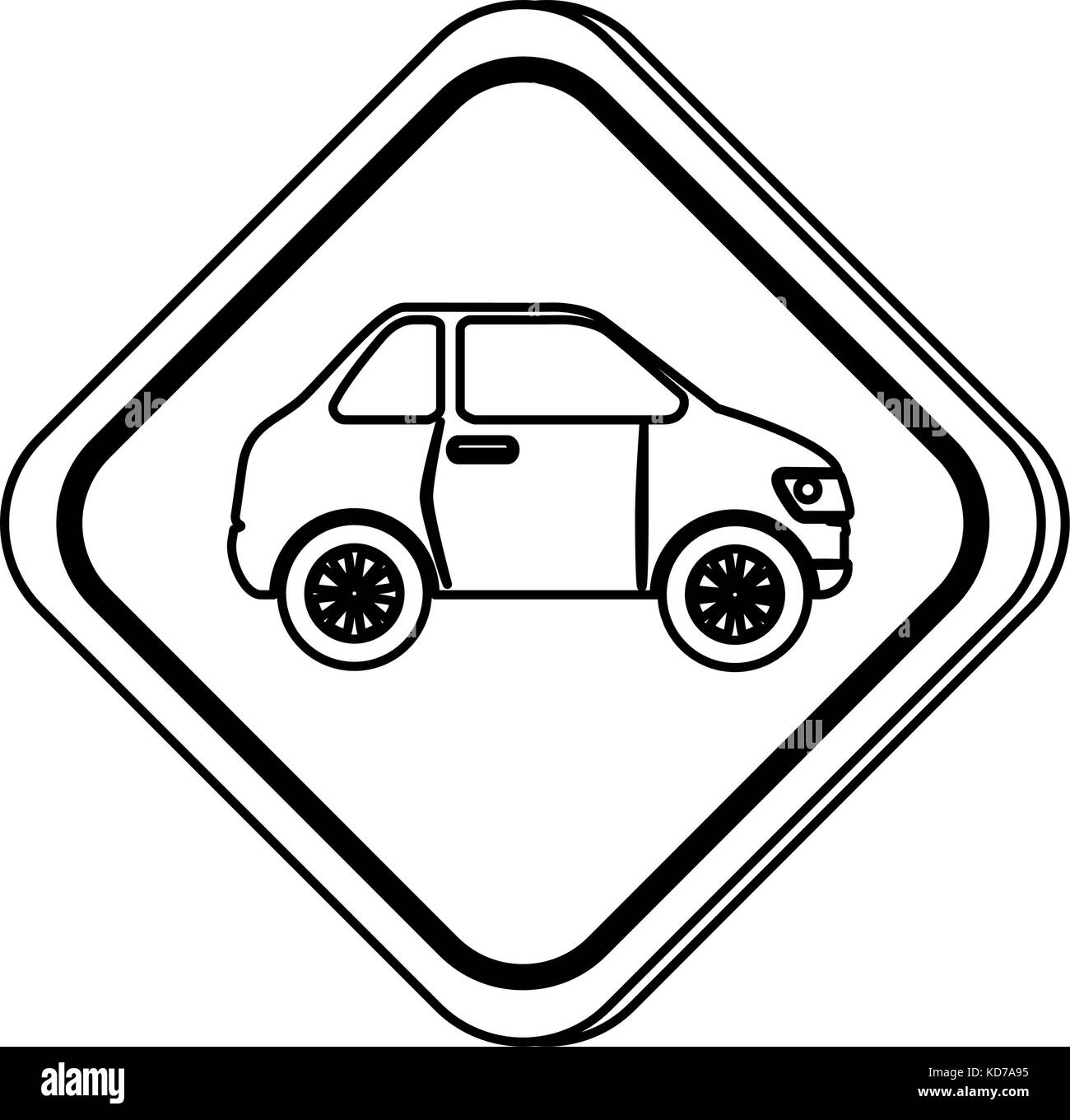 traffic signal with car vector illustration design Stock Vector Image ...