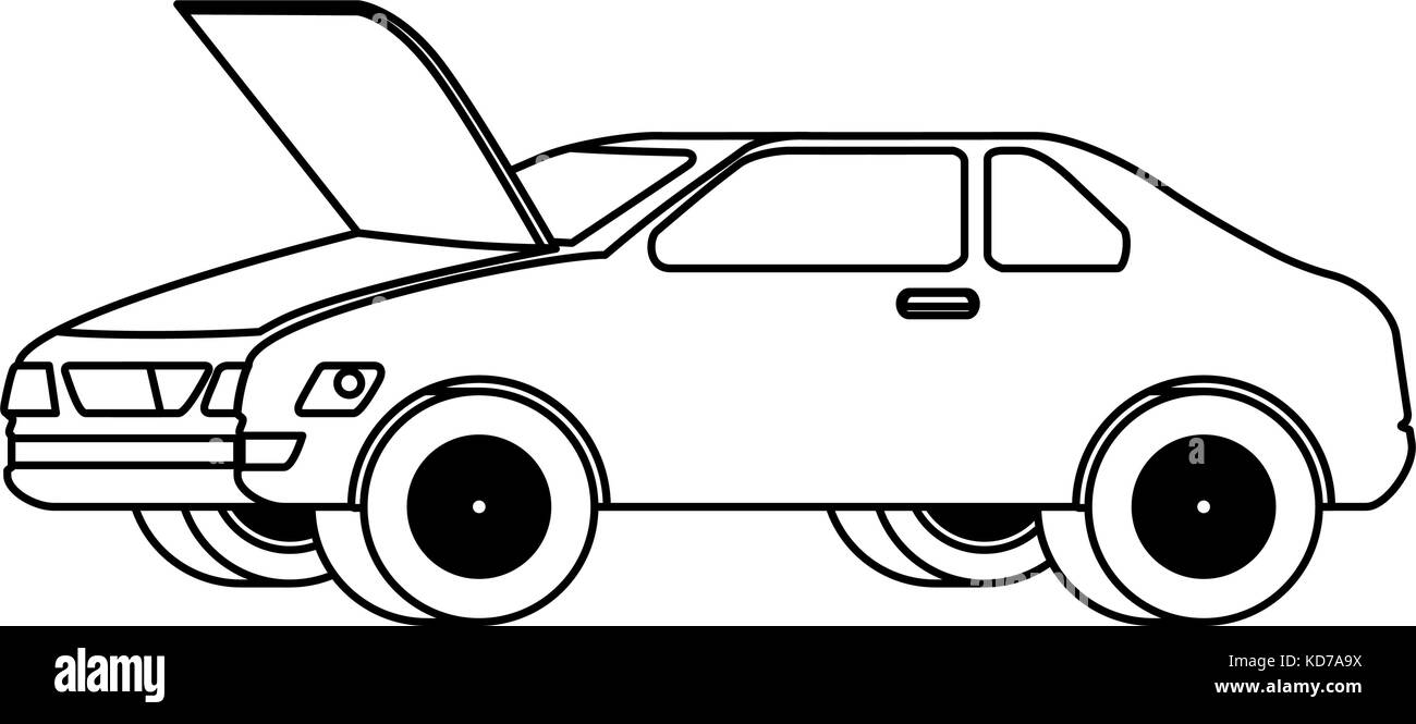 car with open hood vector illustration design Stock Vector Image & Art ...