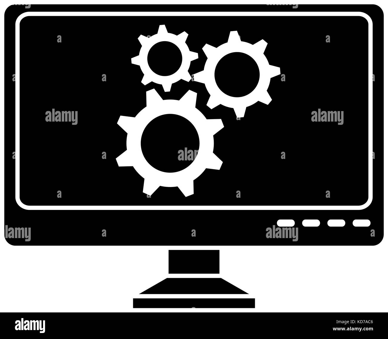 computer display with gears machine vector illustration design Stock ...