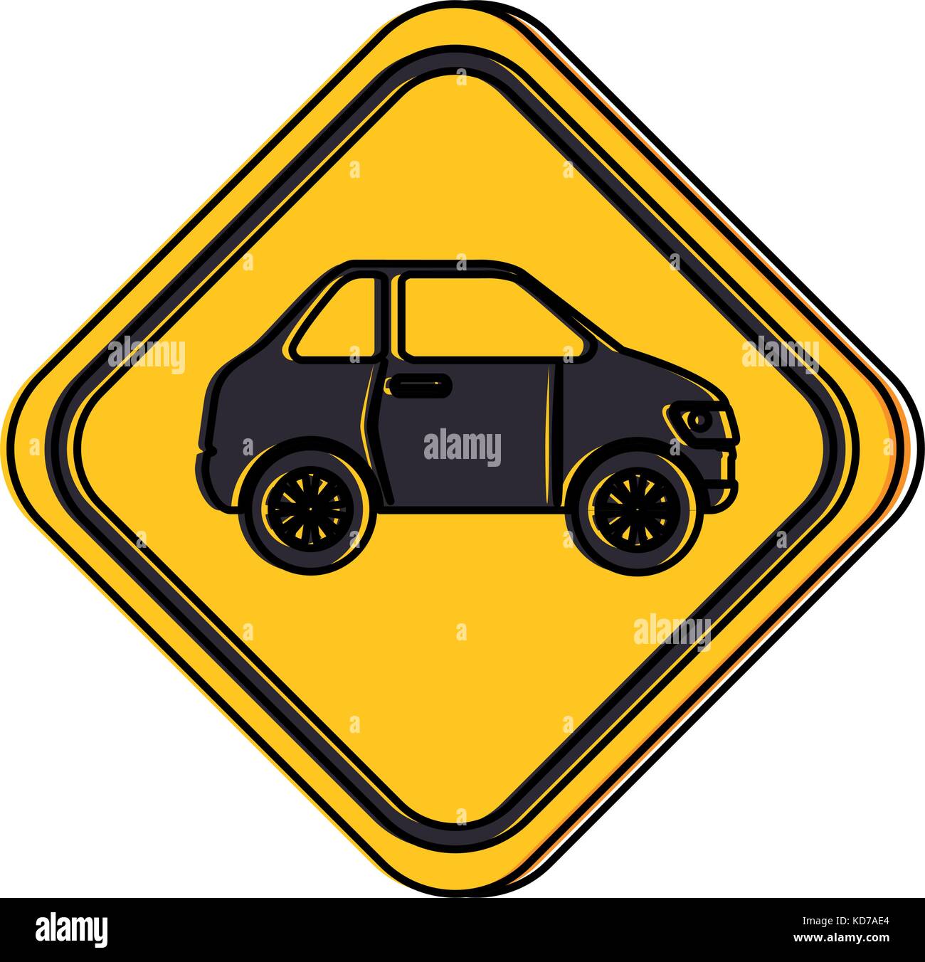 traffic signal with car vector illustration design Stock Vector Image ...