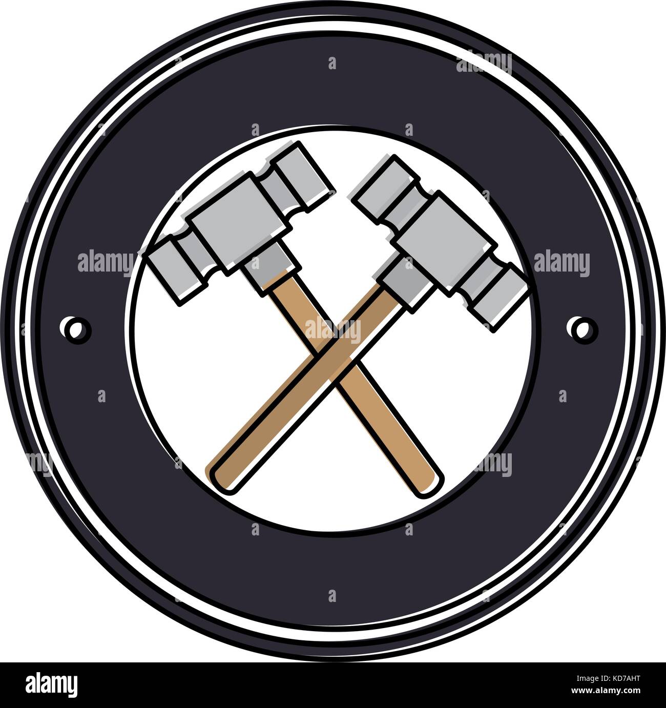 hammers crossed tools isolated icon Stock Vector Image & Art - Alamy