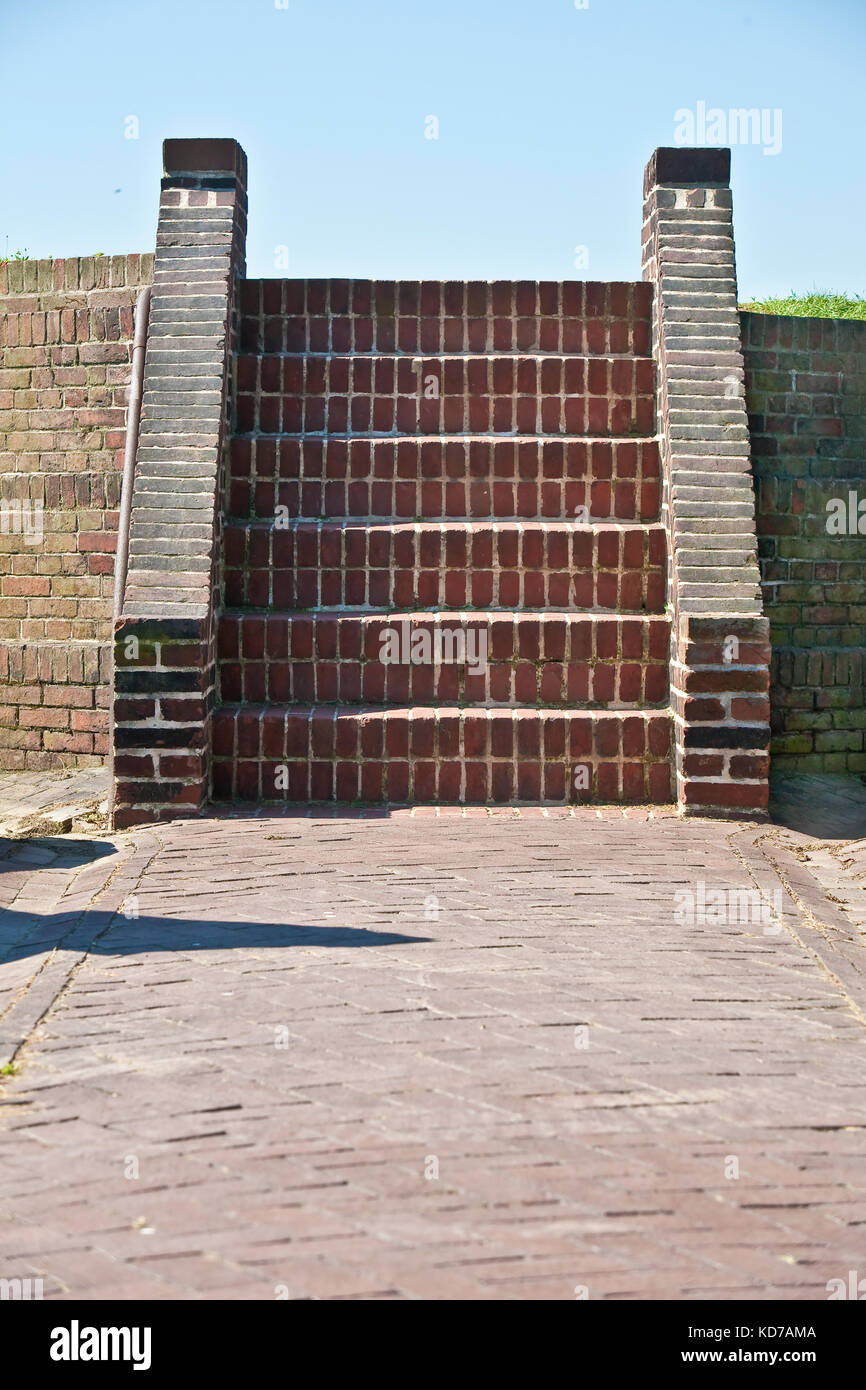 Red stone path and stairs at Ft. McHenry, MD US Stock Photo - Alamy