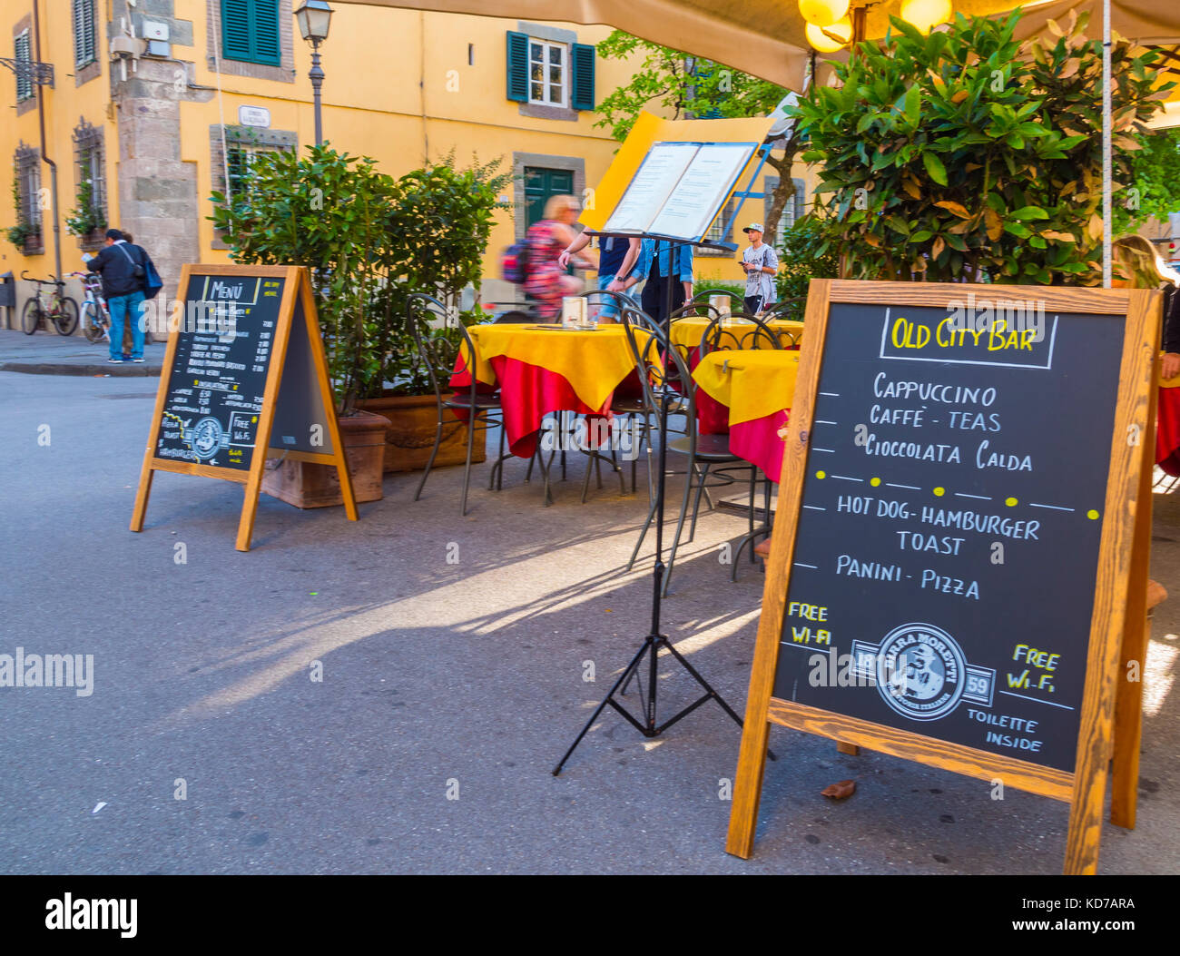 Old city bar in Lucca Stock Photo - Alamy