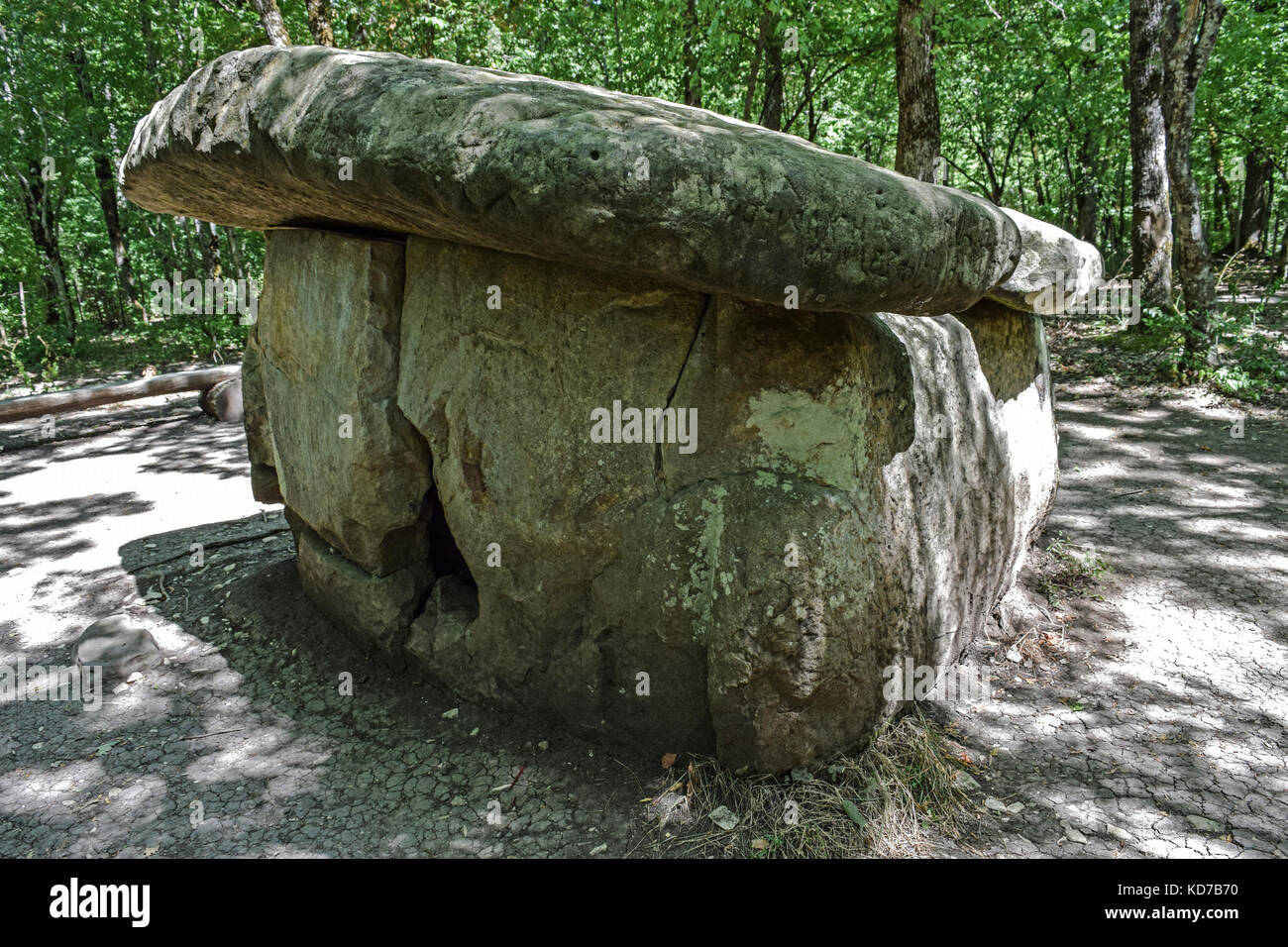 Big Shapsug dolmen. A megalytic construction in the woods of Kuban ...