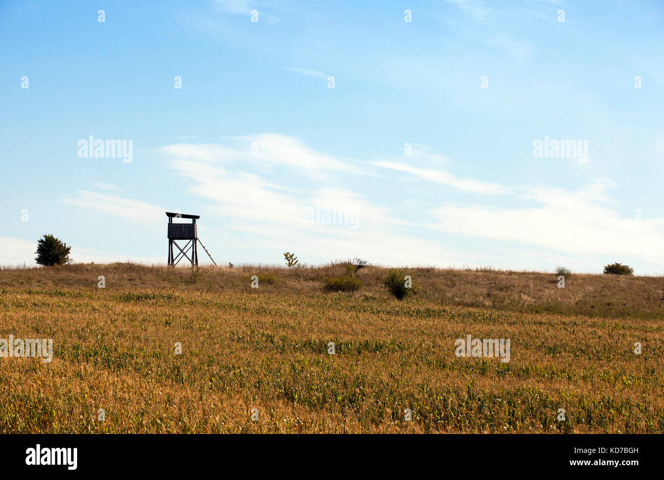 wooden tower, field Stock Photo - Alamy