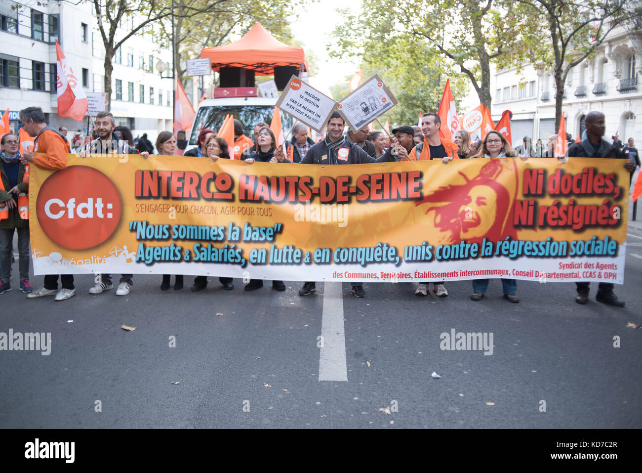 Demonstration in Paris of the civil service, Strike and public ...