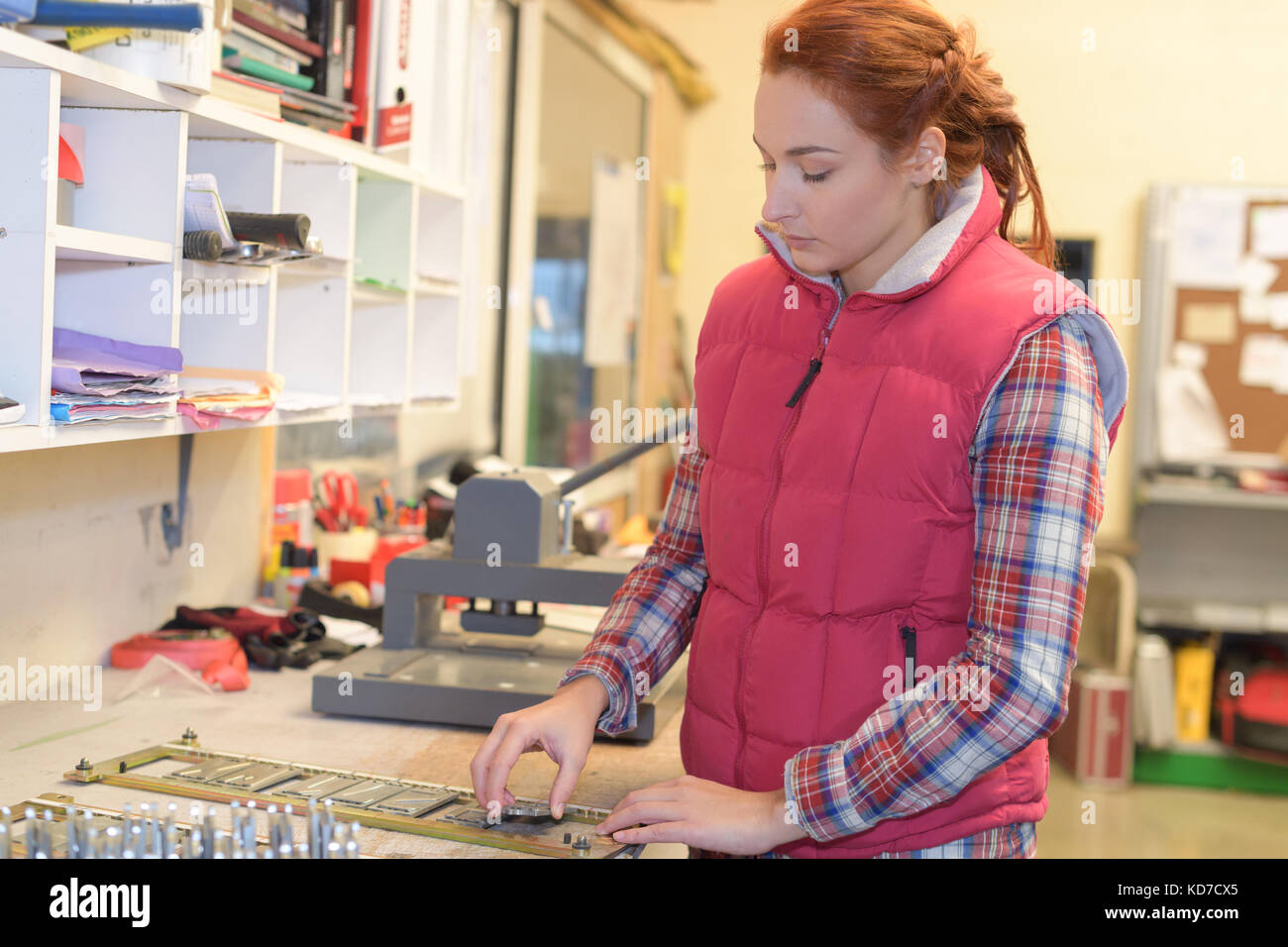 young woman working at the post office Stock Photo - Alamy