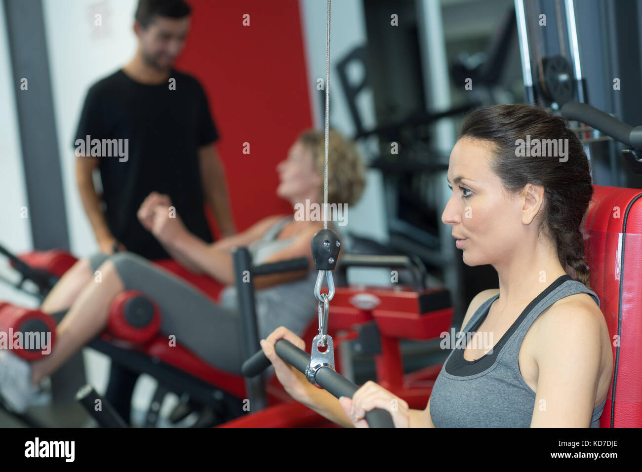 woman working out with bar Stock Photo - Alamy