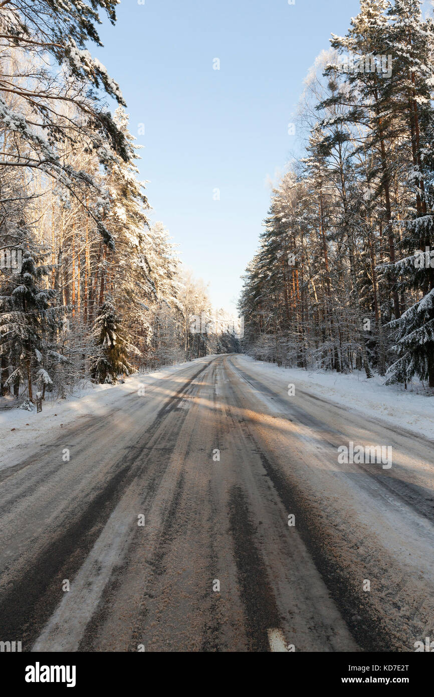 Road in winter Stock Photo - Alamy