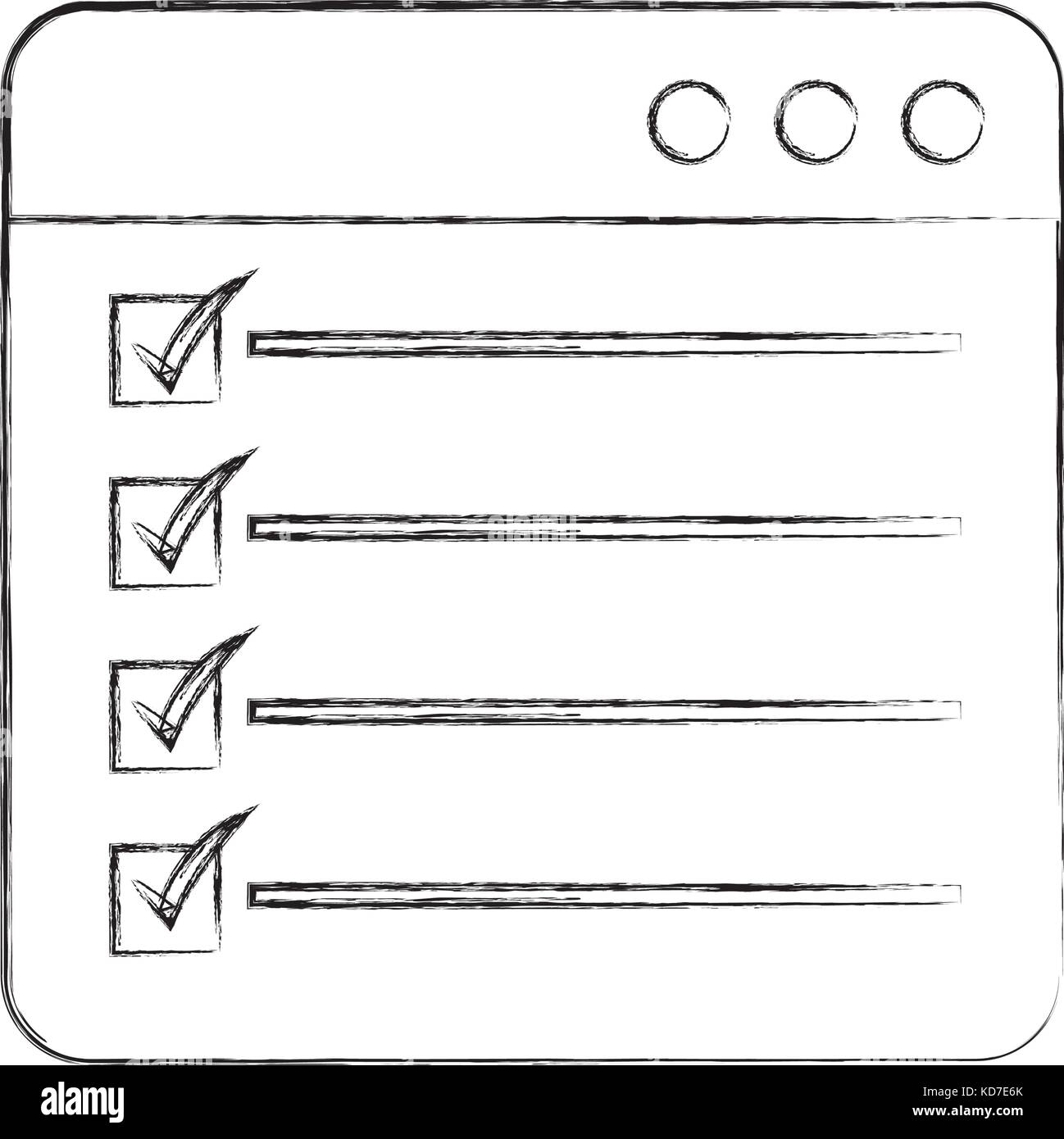 web page check mark report list flat design graphic element Stock ...