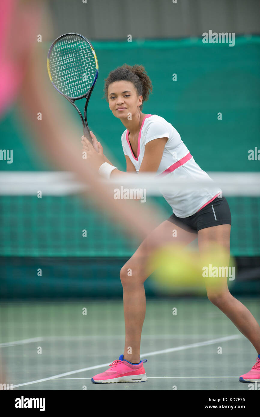 woman in tennis practice Stock Photo - Alamy