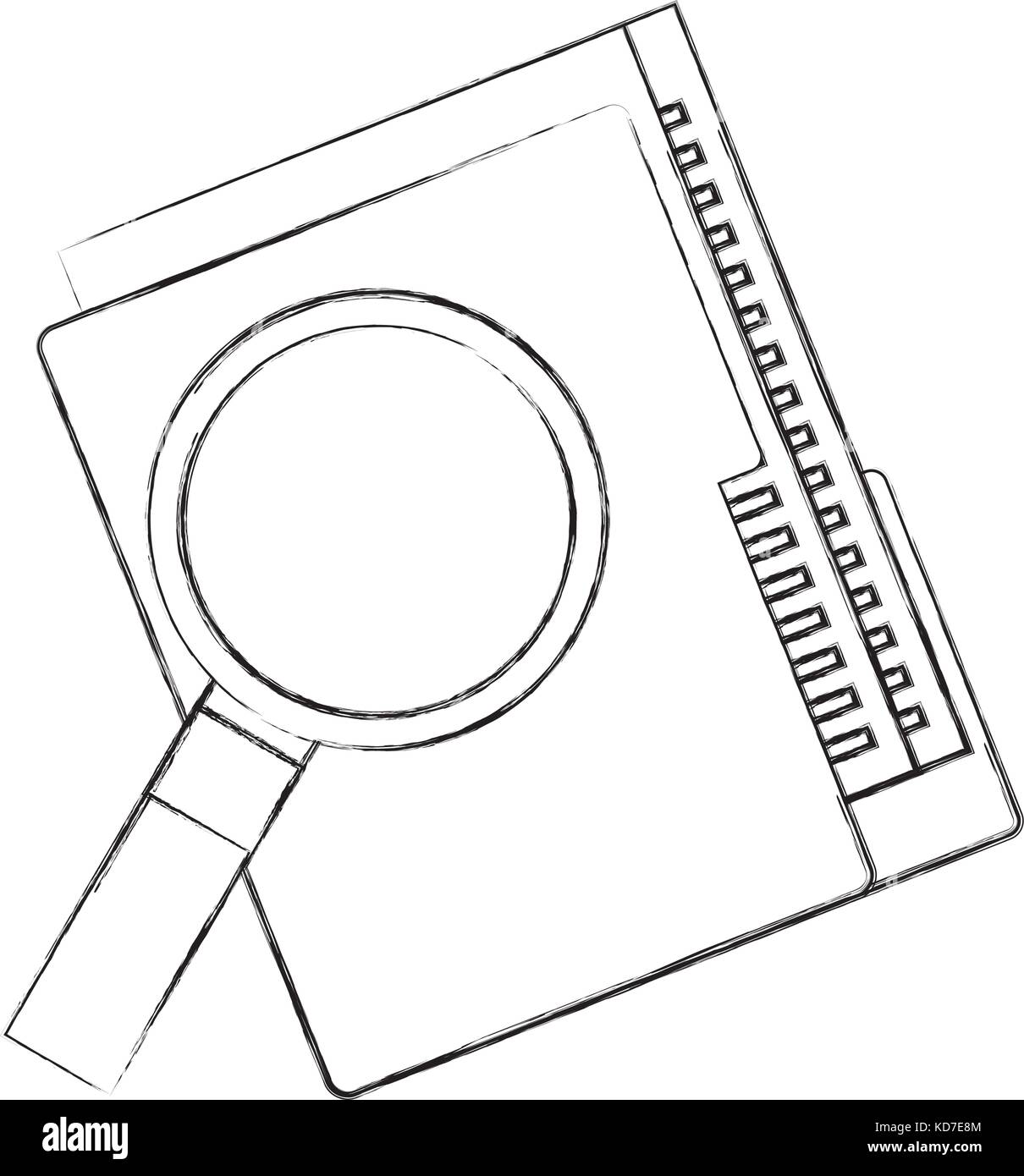 folder file and magnifier technology data storage Stock Vector Image ...