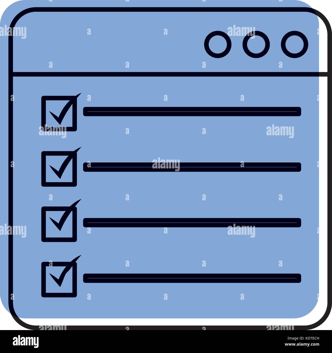 web page check mark report list flat design graphic element Stock ...