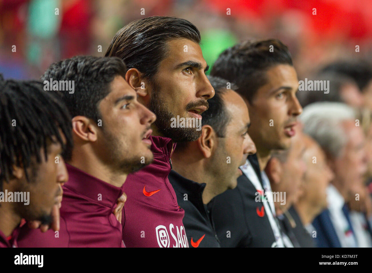 Lisbon, Portugal. 10th Oct, 2017. Portugal's midfielder Andre Gomes (15 ...