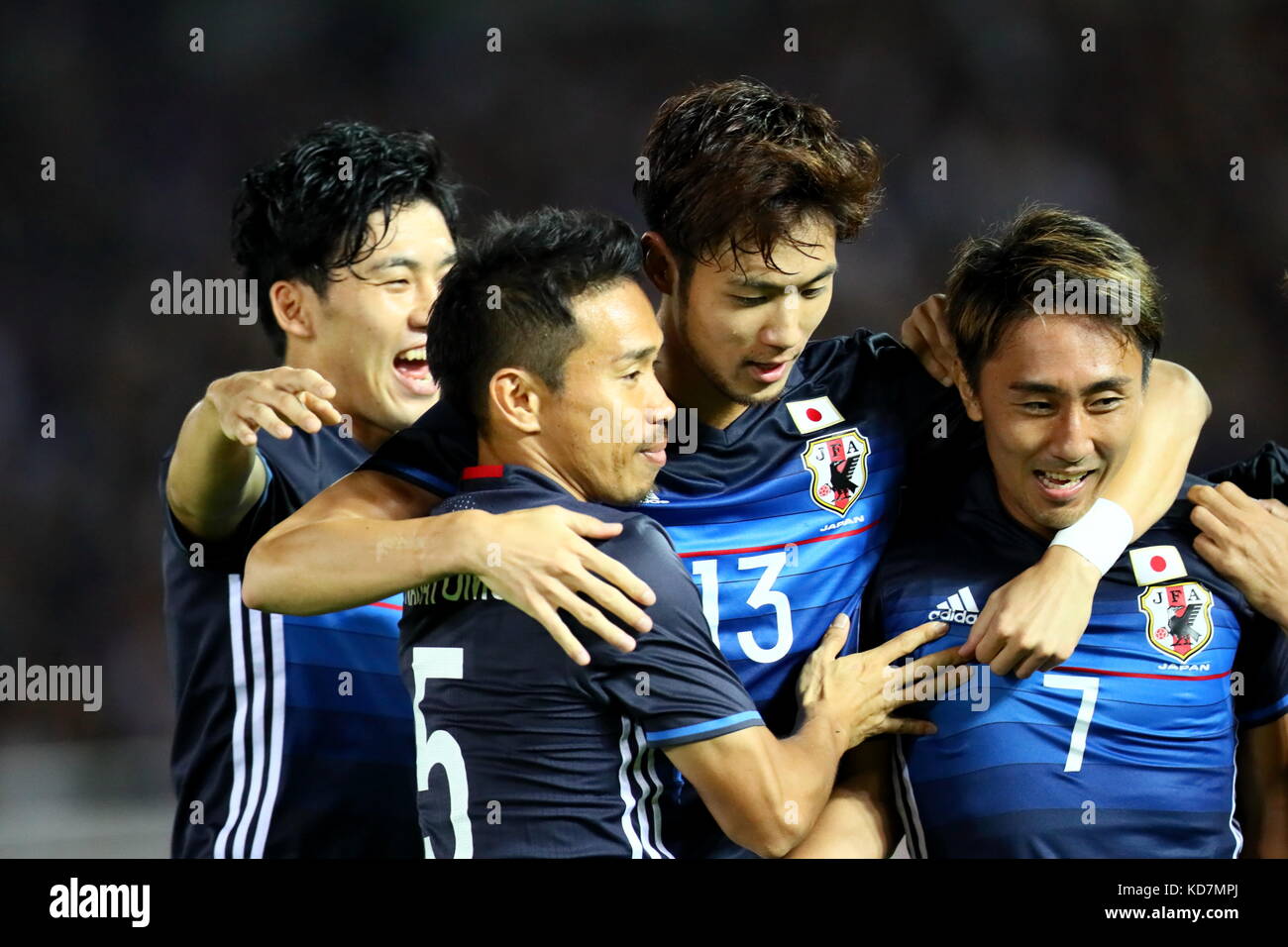 Kanagawa, Japan. 10th Oct, 2017. (L-R) Wataru Endo, Yuto Nagatomo ...