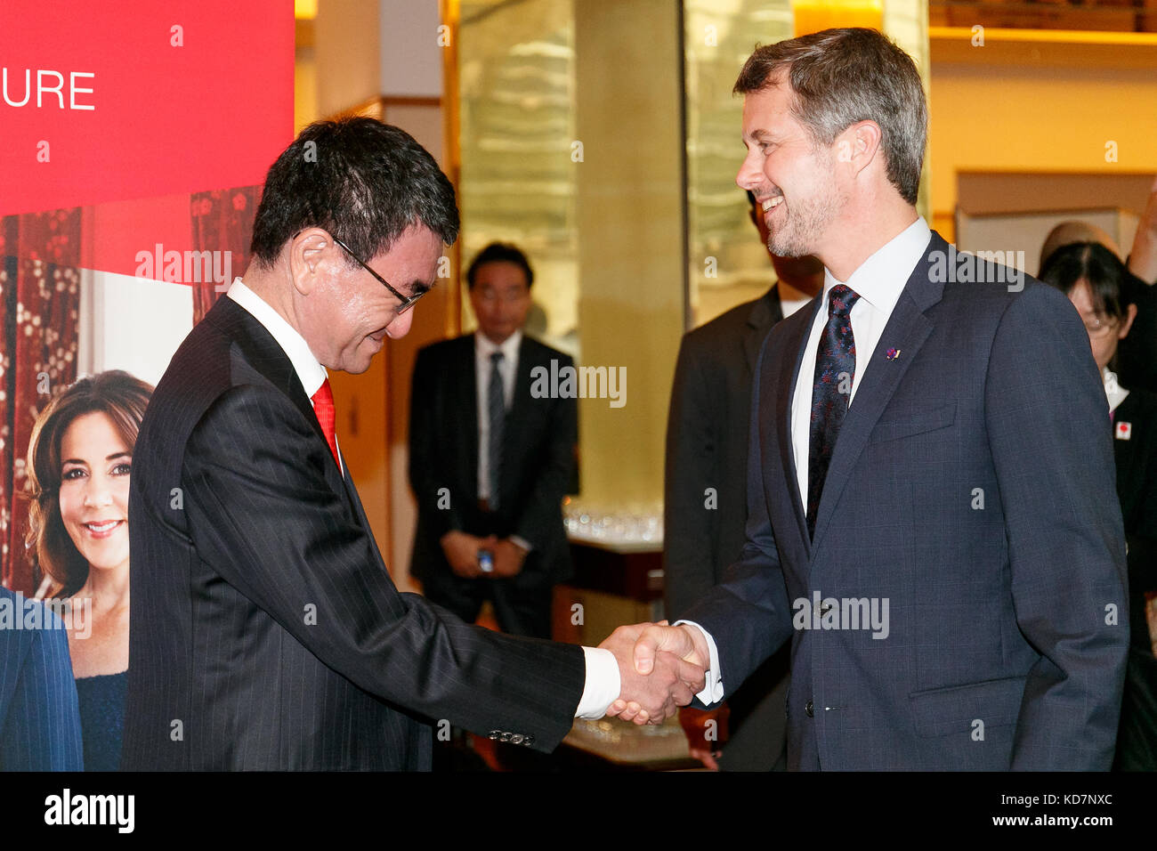 Tokyo, Japan. 11th Oct, 2017. (L to R) Japanese Foreign Minister Taro ...