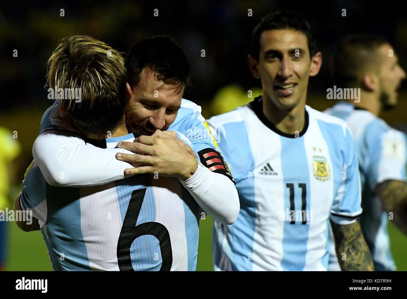 Quito, Ecuador. 10th Oct, 2017. Argentina's Lionel Messi (2nd L ...
