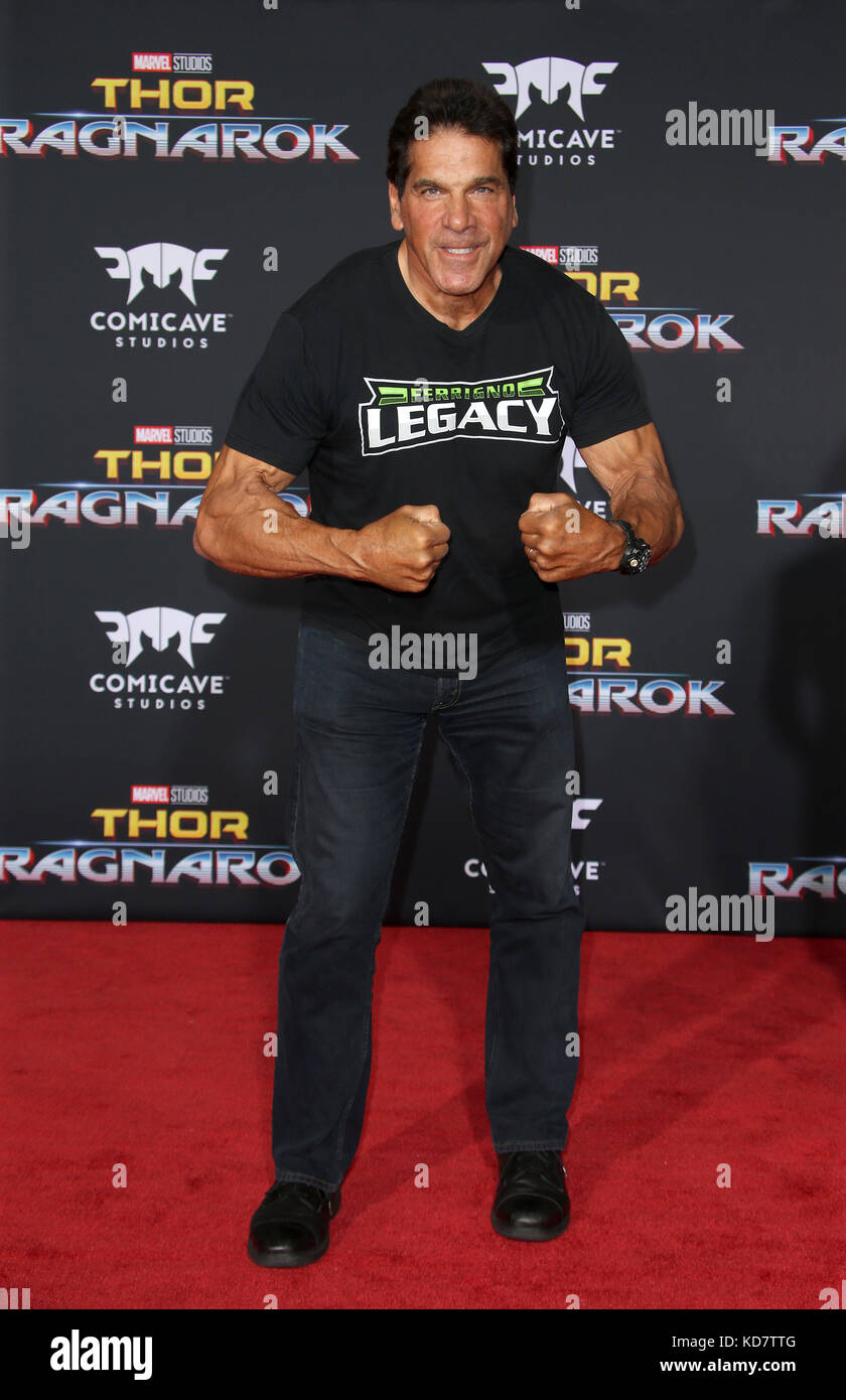 HOLLYWOOD, CA - OCTOBER 10: Lou Ferrigno, at the world premier of ...