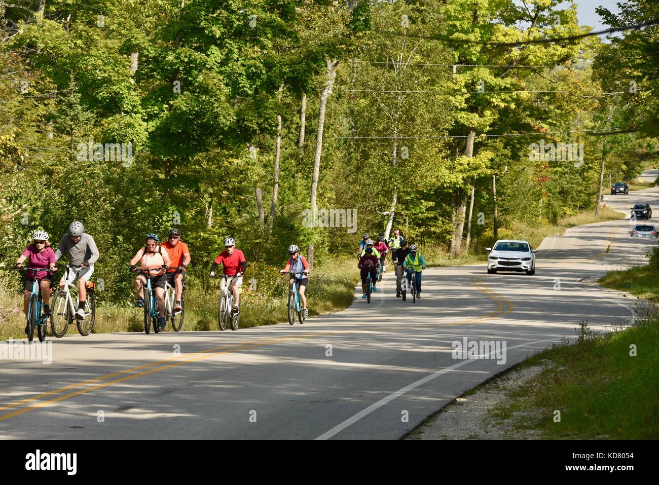 Winding, curvy road in Door County, Highway 42, near Death's Door and ...