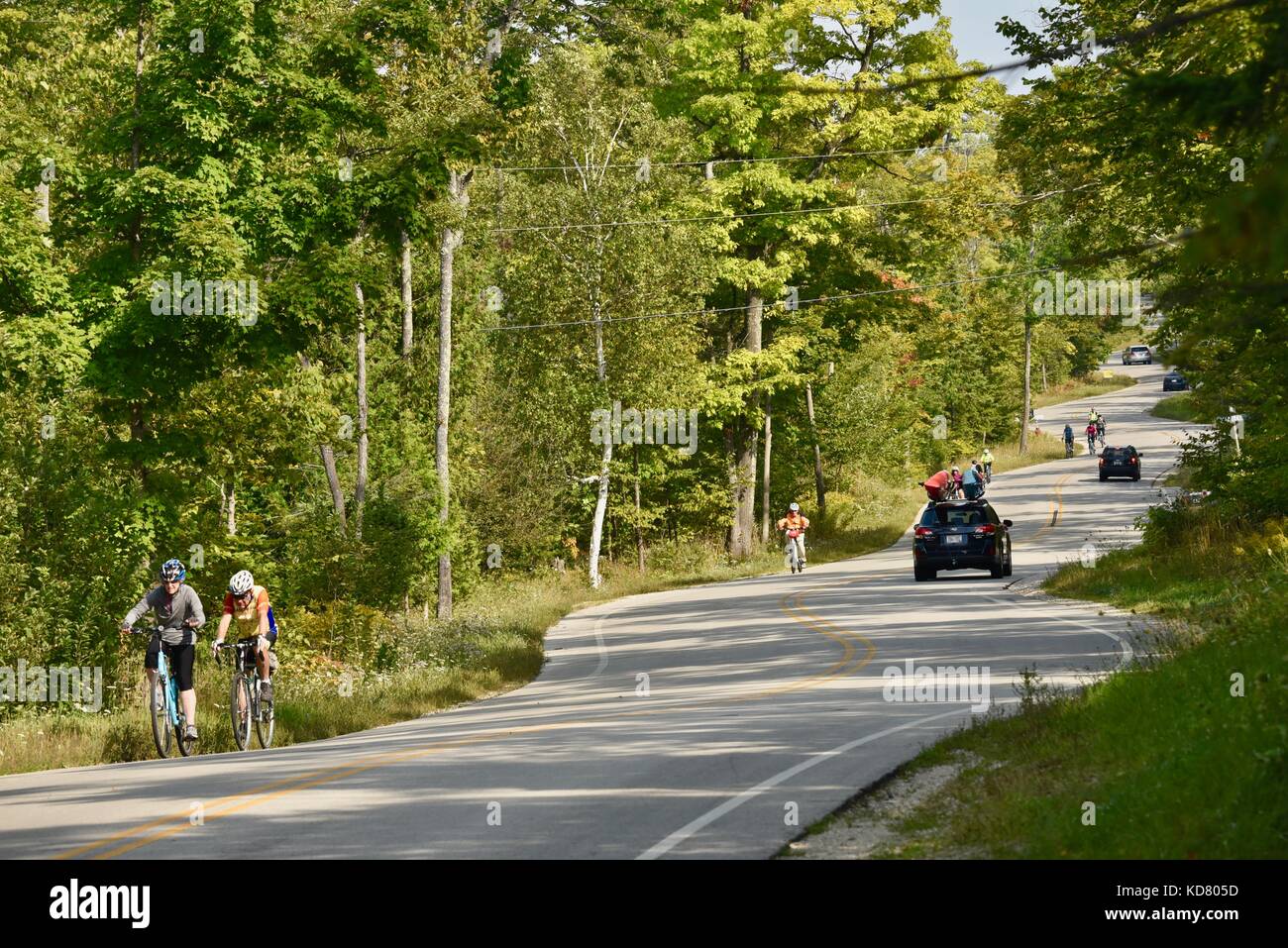 Winding, curvy road in Door County, Highway 42, near Death's Door and ...