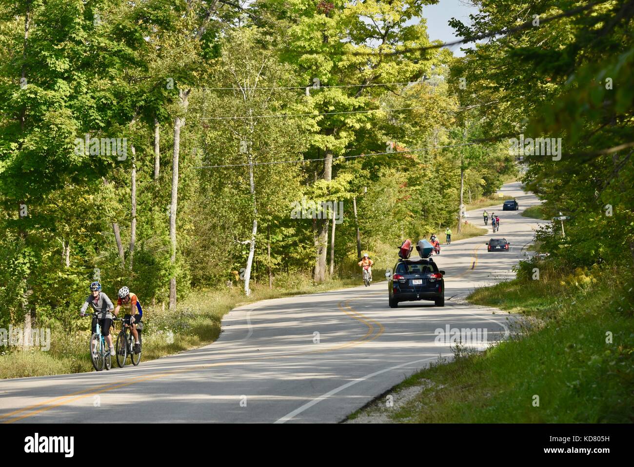 Winding, curvy road in Door County, Highway 42, near Death's Door and ...