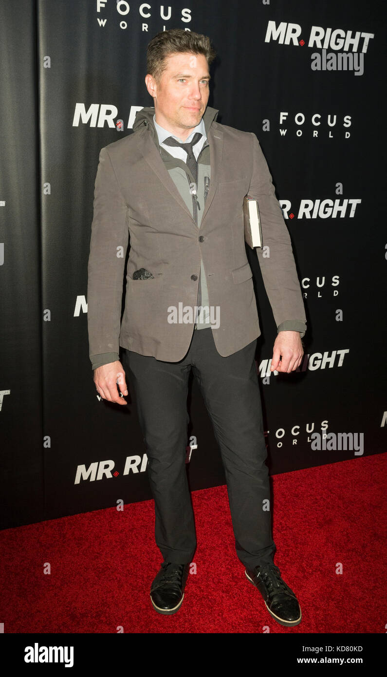 New York, NY - April 6, 2016: Anson Mount attends Mr. Right New York ...