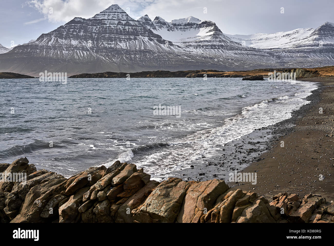 Rocky seashore landscape Stock Photo - Alamy