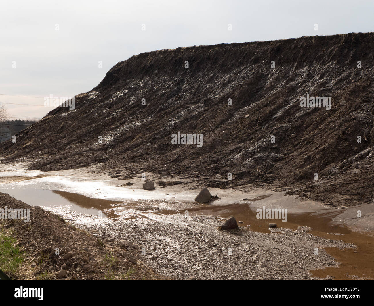 Mountain of top soil in construction site Stock Photo - Alamy