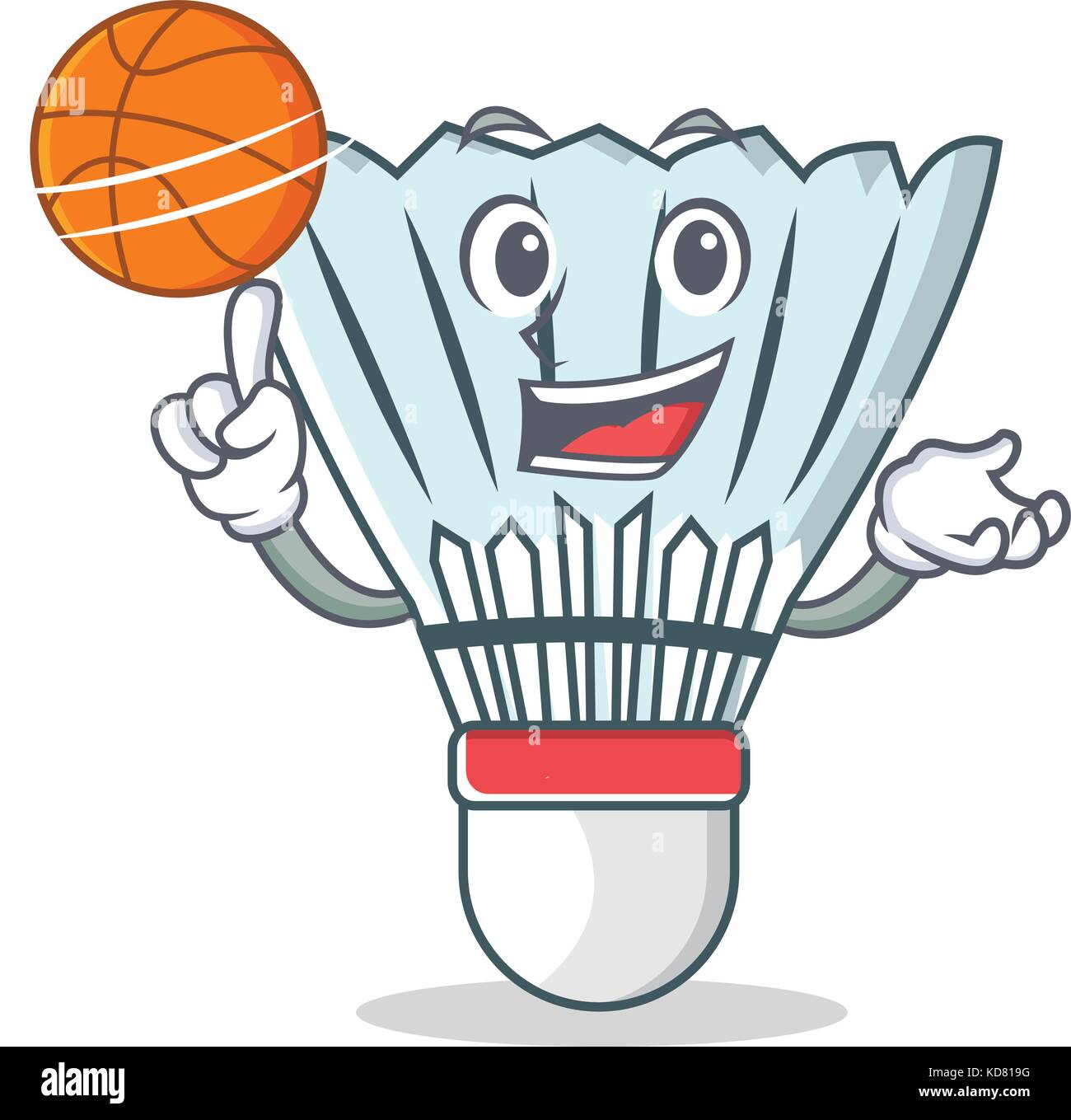 With basketball shuttlecock character cartoon vector Stock Vector Image ...