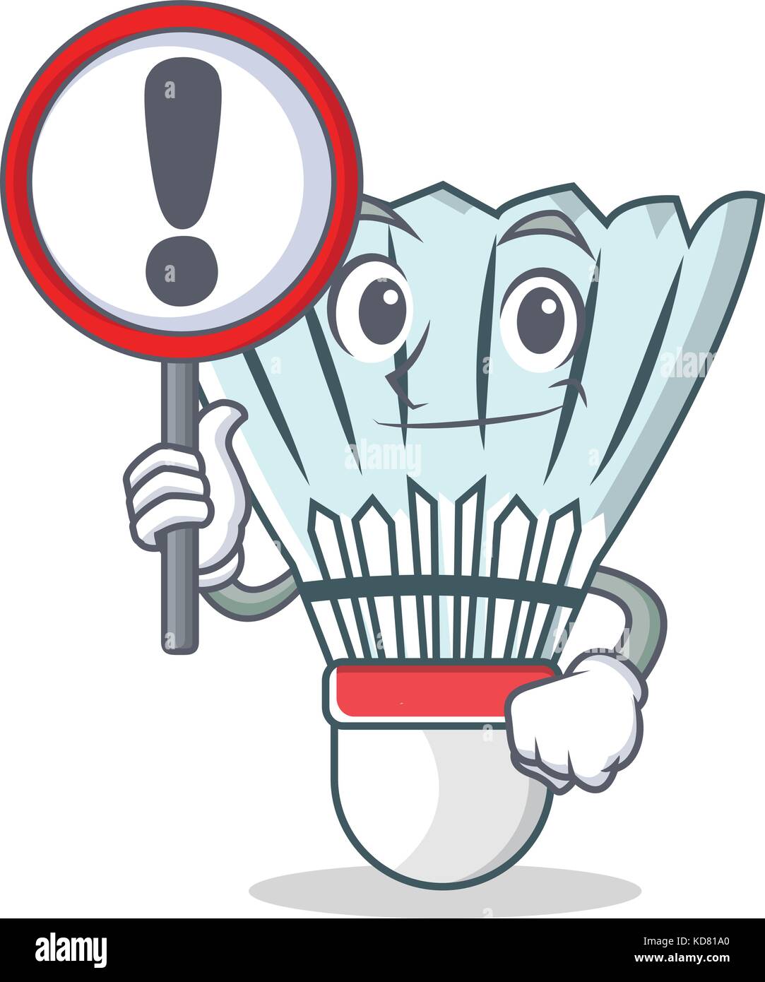 With sign shuttlecock character cartoon vector Stock Vector Image & Art ...