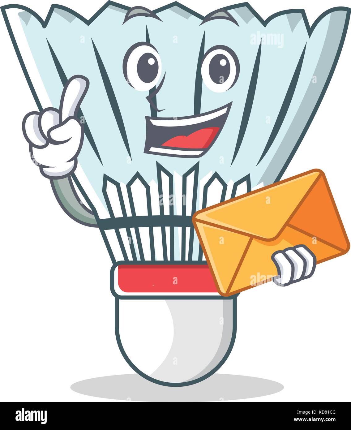 With envelope shuttlecock character cartoon vector Stock Vector Image ...