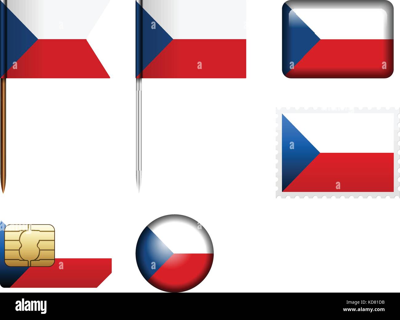Czech Republic flag set on a white background Stock Vector Image & Art ...