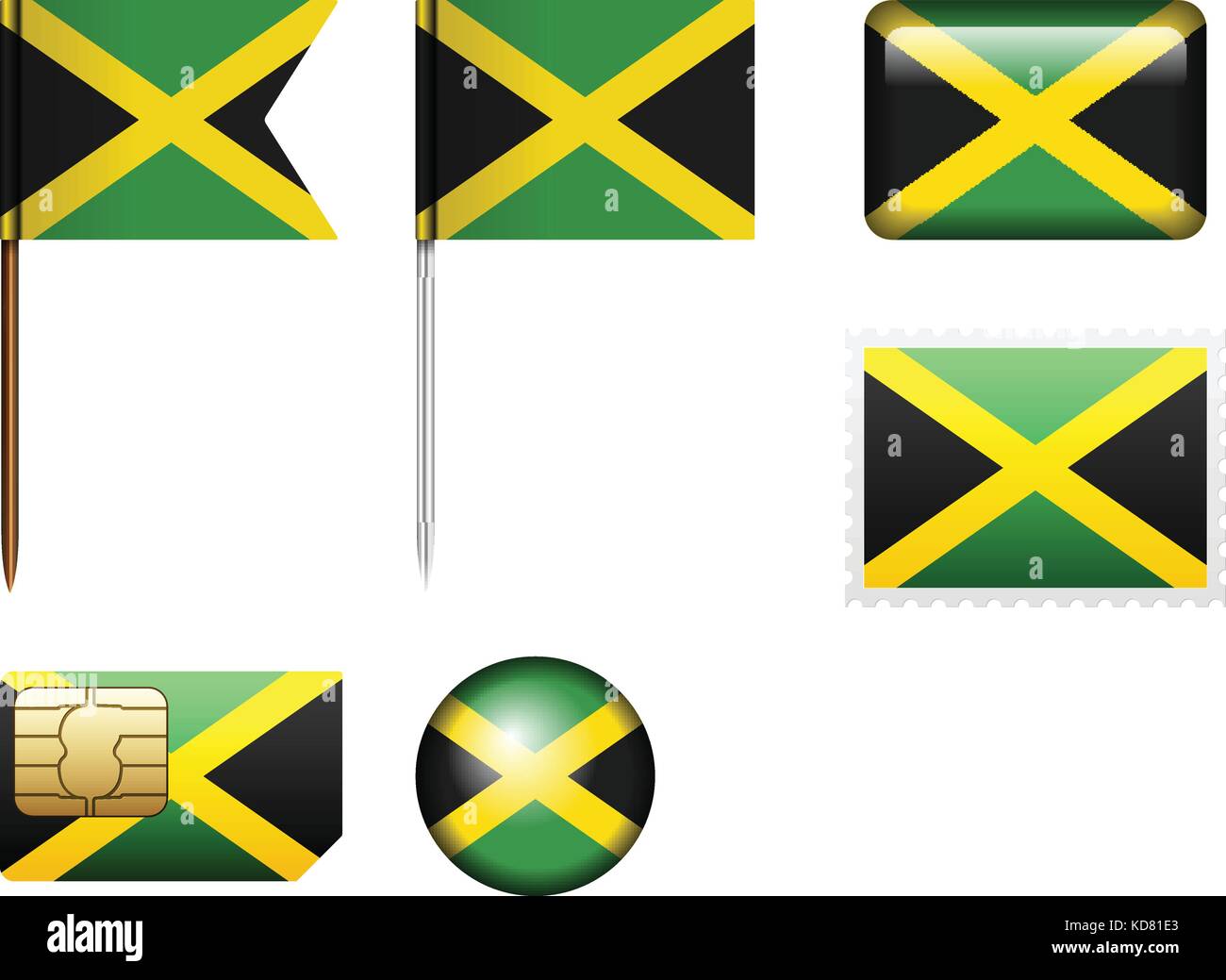 Flags world flag jamaica on Stock Vector Images - Alamy