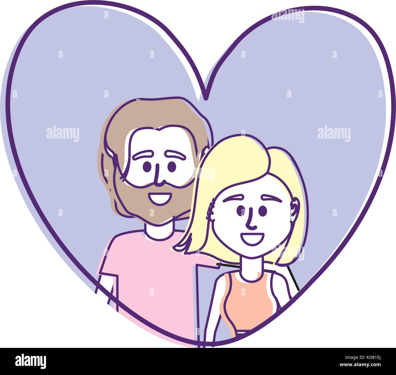 couple together inside heart design Stock Vector Image & Art - Alamy