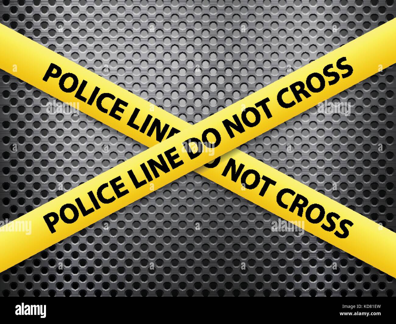 Yellow police line tape on a metal background Stock Vector Image & Art ...