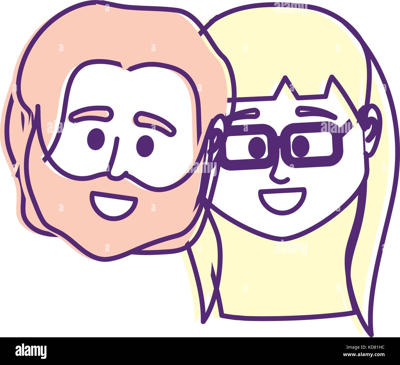couple head together with hairstyle design Stock Vector Image & Art - Alamy