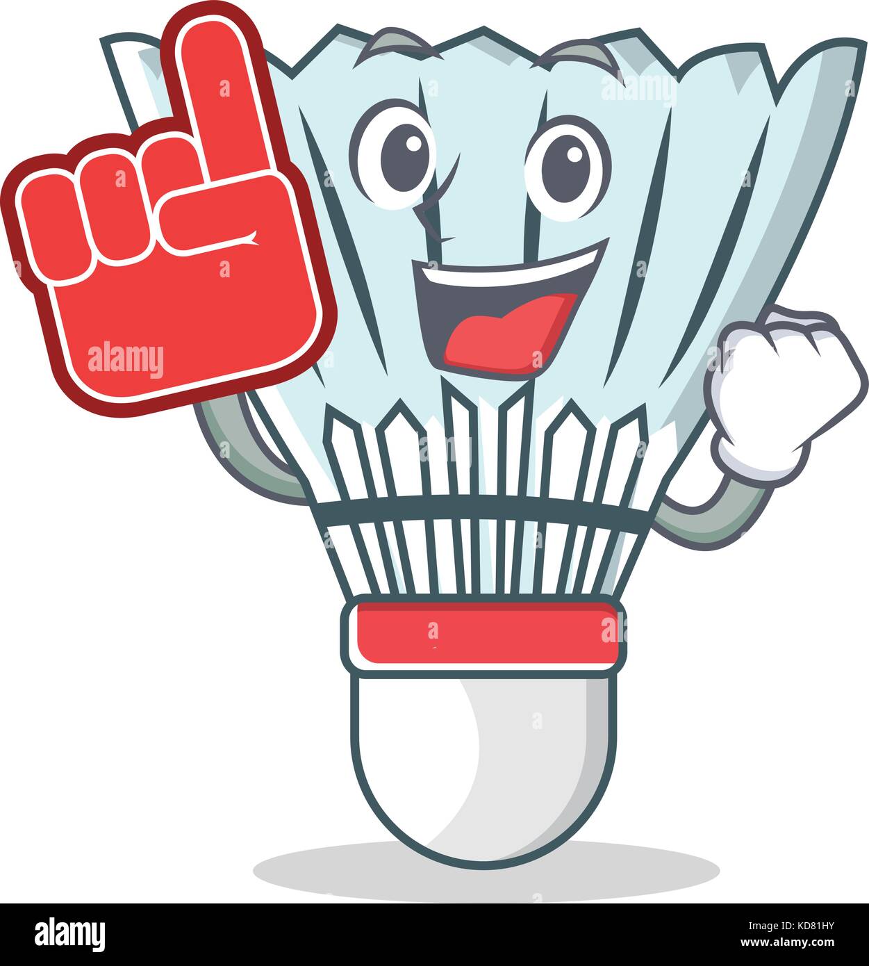 Foam finger shuttlecock character cartoon vector Stock Vector Image ...