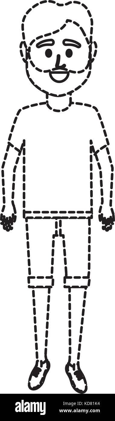 dotted shape man with t-shirt and short design Stock Vector Image & Art ...